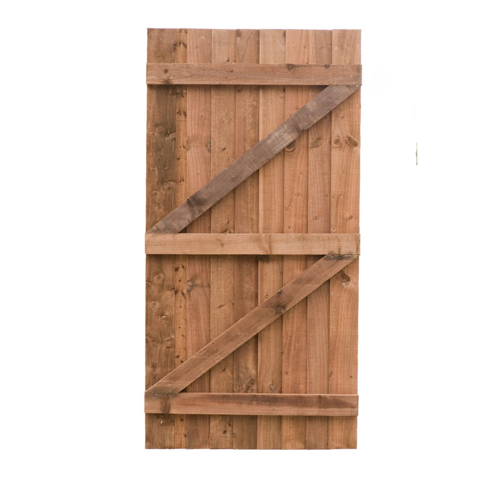 Close Board Wooden Gate Pressure Treated Brown | Welch Fencing
